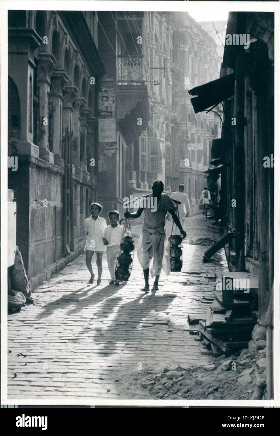 Vintage street scene from Benares Stock Photo - Alamy