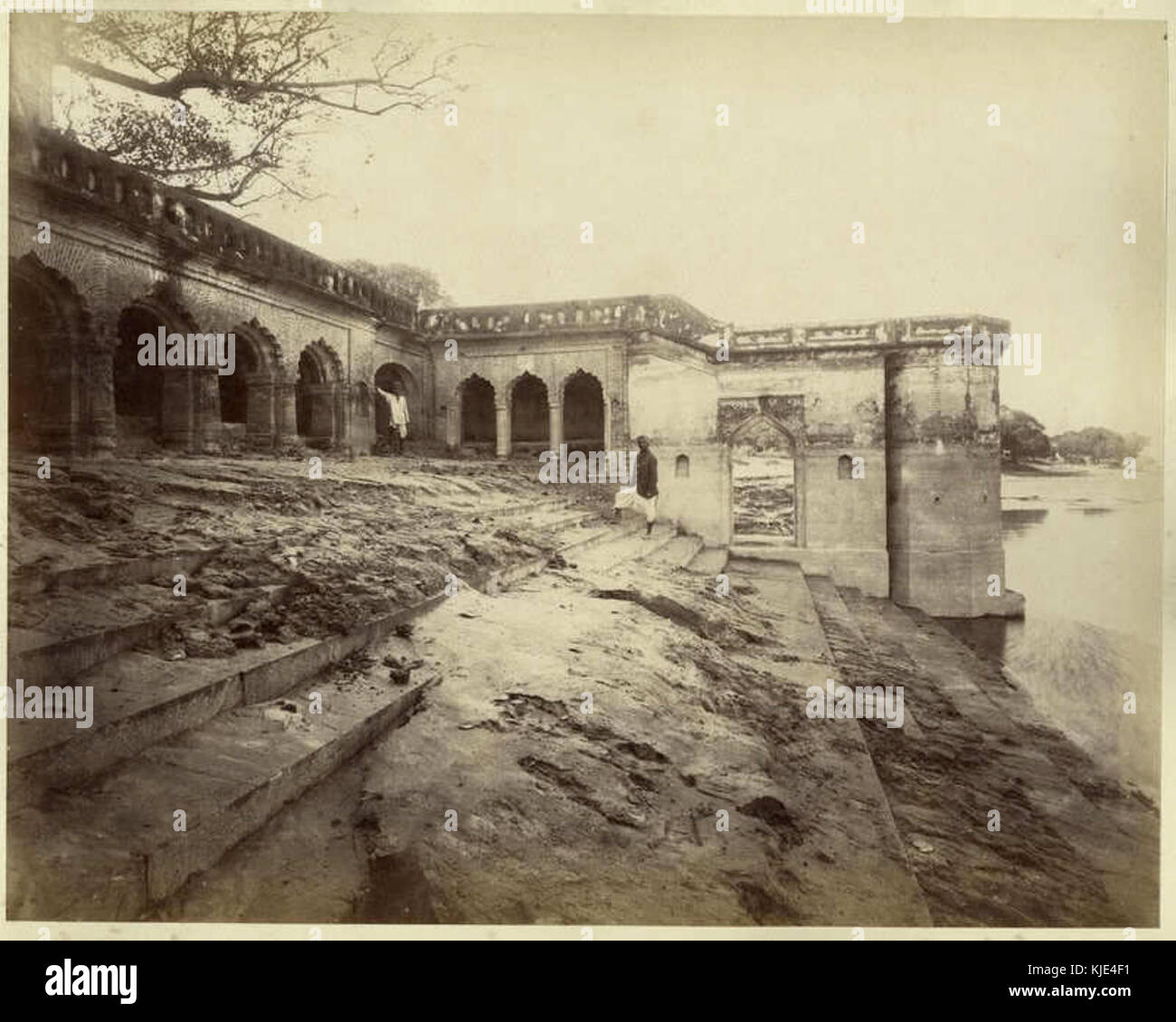 Massacre Ghat or Sati Chaura Ghat, Kanpur in the 1880s (1 Stock Photo ...