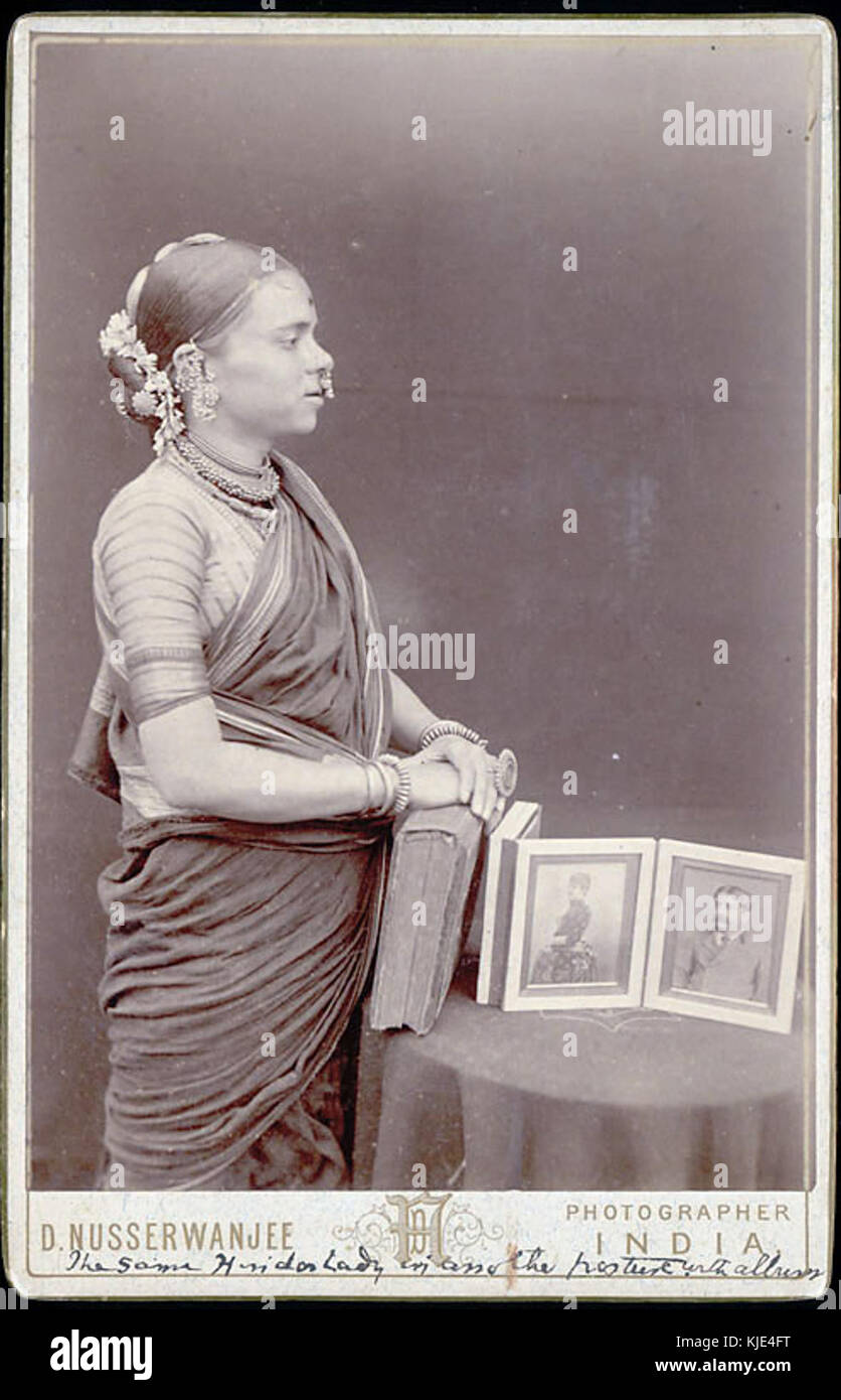 This vintage portrait captures an upper-caste married woman from Bombay ...