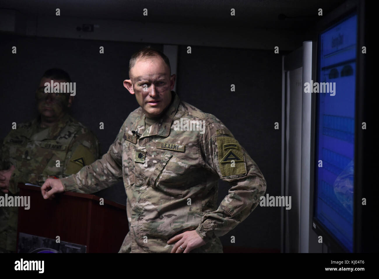 A U.S. Soldier with the 7th Army Training Command briefs soldiers ...