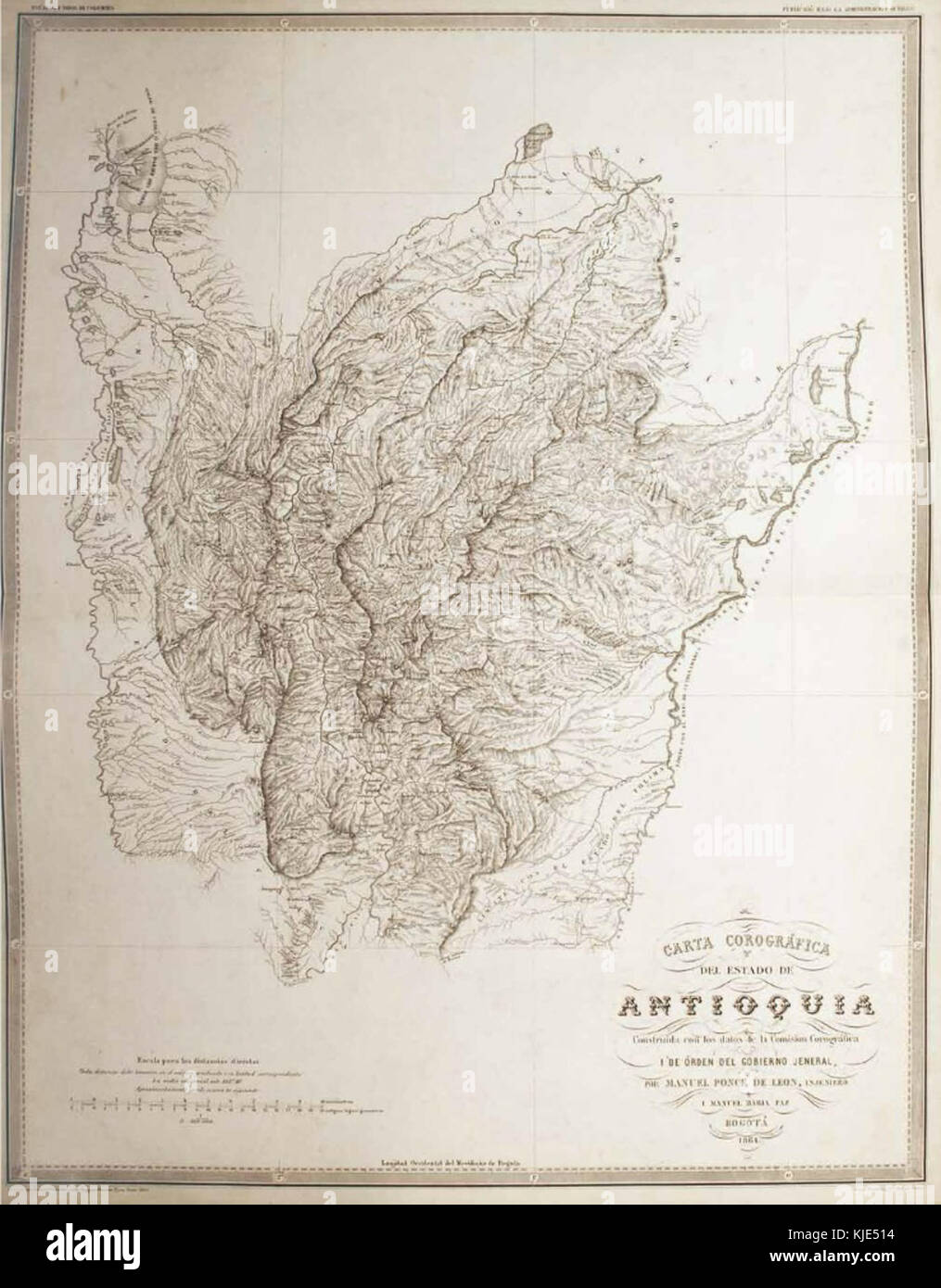 Mapa del Estado de Antioquia (1864 Stock Photo - Alamy
