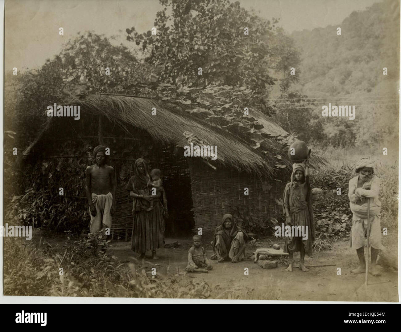 Rural Indian family outside of their hut in the 1880s Stock Photo - Alamy