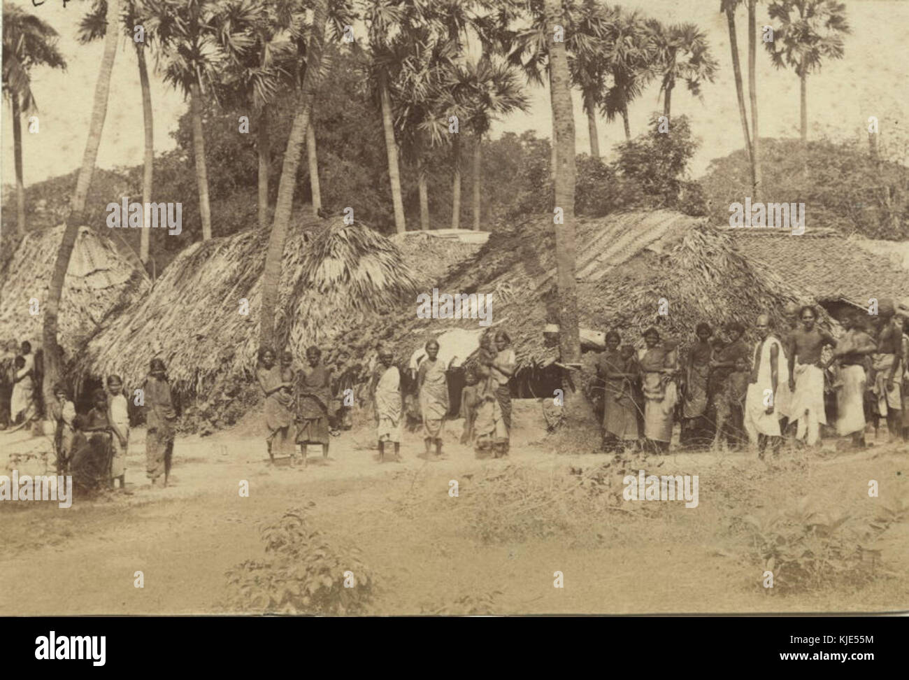Rural people from South India in front of huts in the 1870s Stock Photo ...