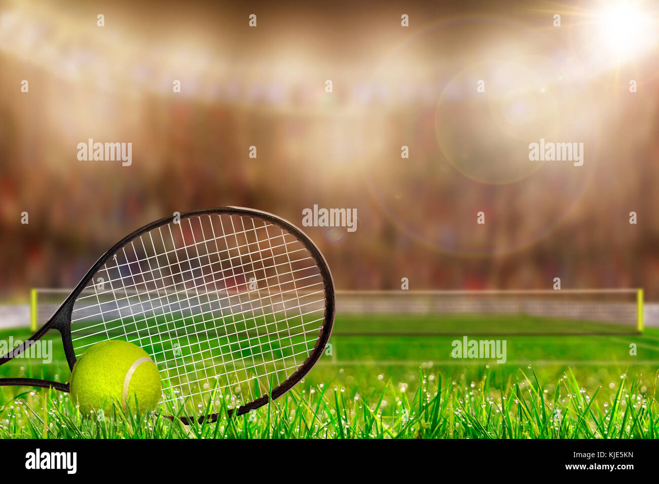 Tennis racket grass hi-res stock photography and images - Alamy