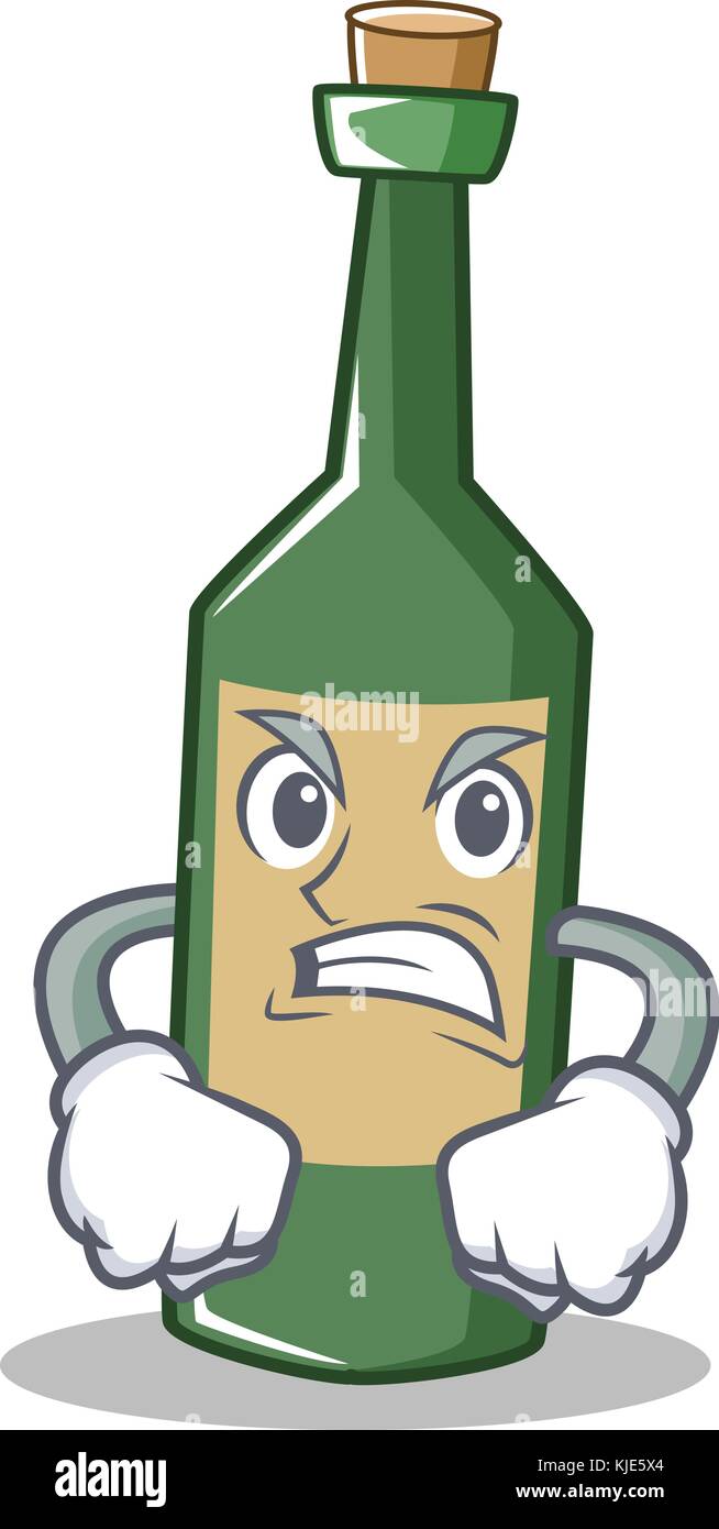 Angry wine bottle character cartoon Stock Vector Image & Art - Alamy