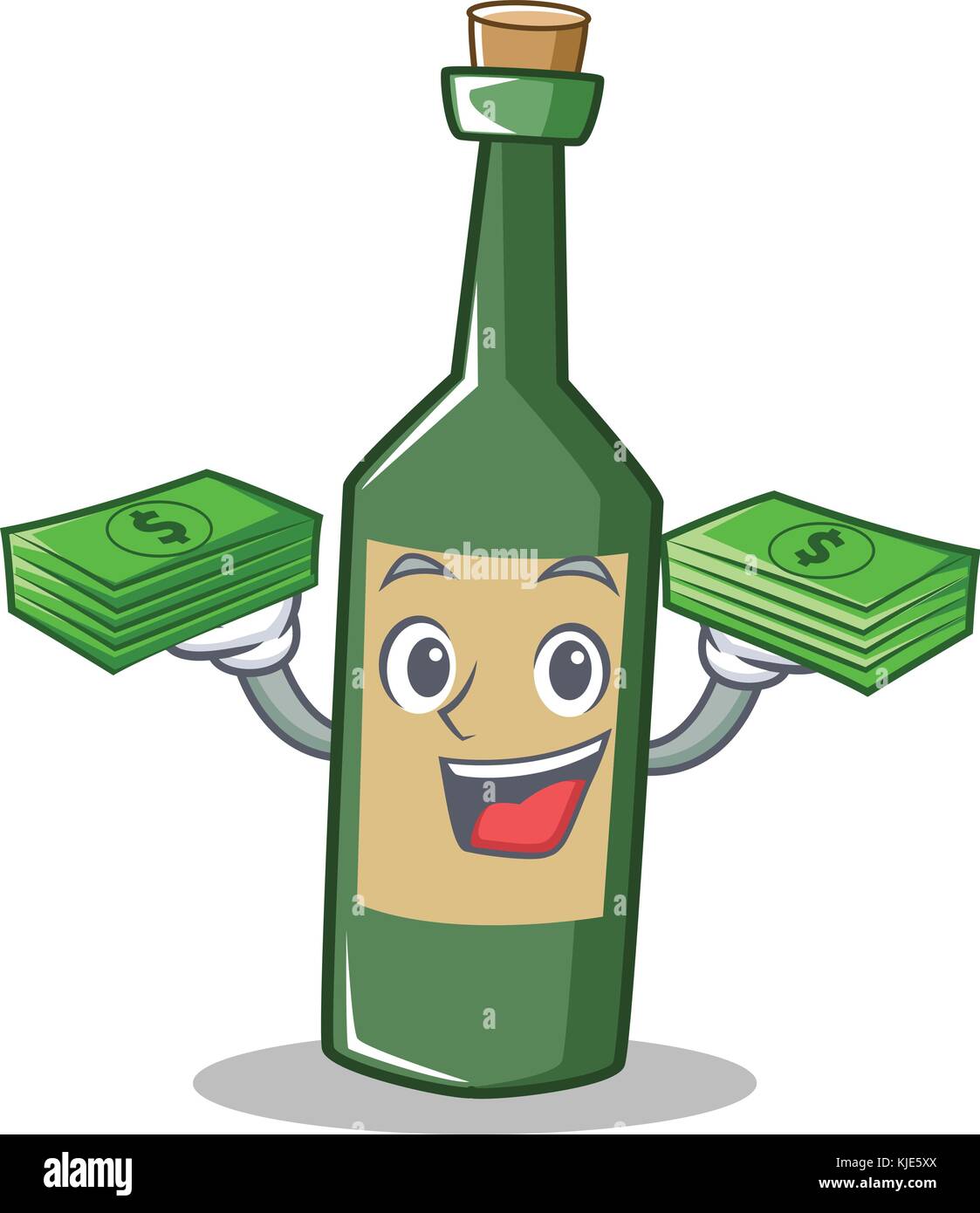 With money wine bottle character cartoon Stock Vector Image & Art - Alamy