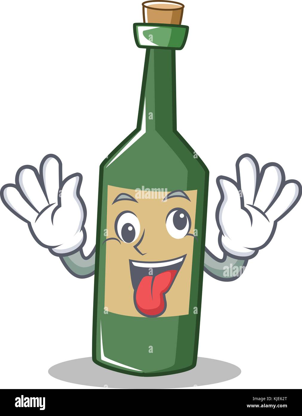 Crazy wine bottle character cartoon Stock Vector Image & Art - Alamy