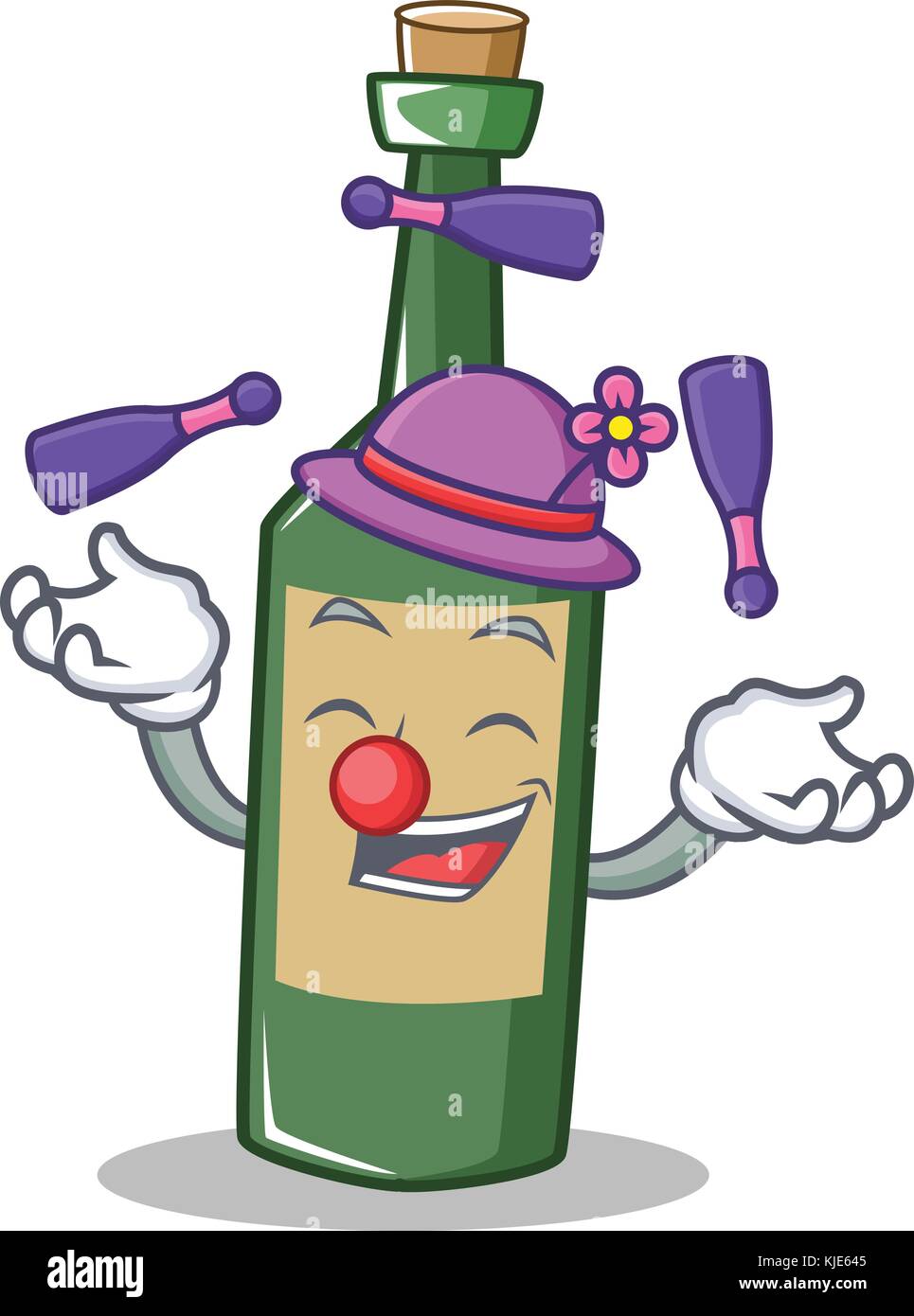 Juggling wine bottle character cartoon Stock Vector Image & Art - Alamy