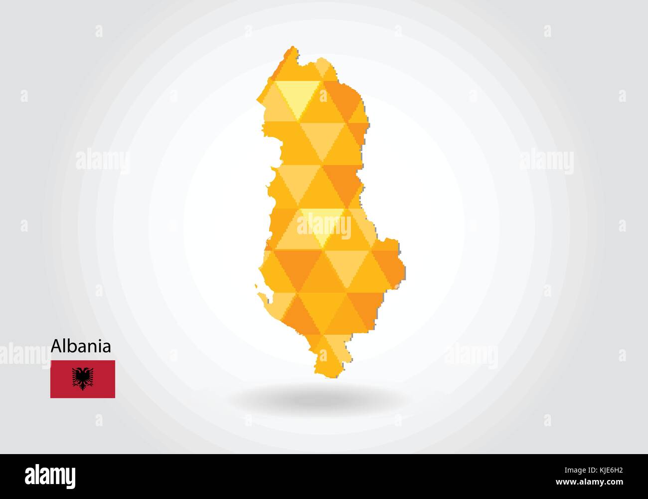 Geometric polygonal style vector map of albania. Low poly map of ...