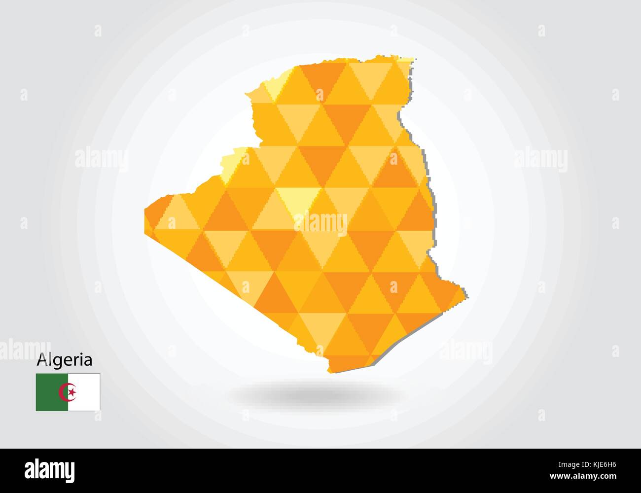Geometric polygonal style vector map of algeria. Low poly map of ...