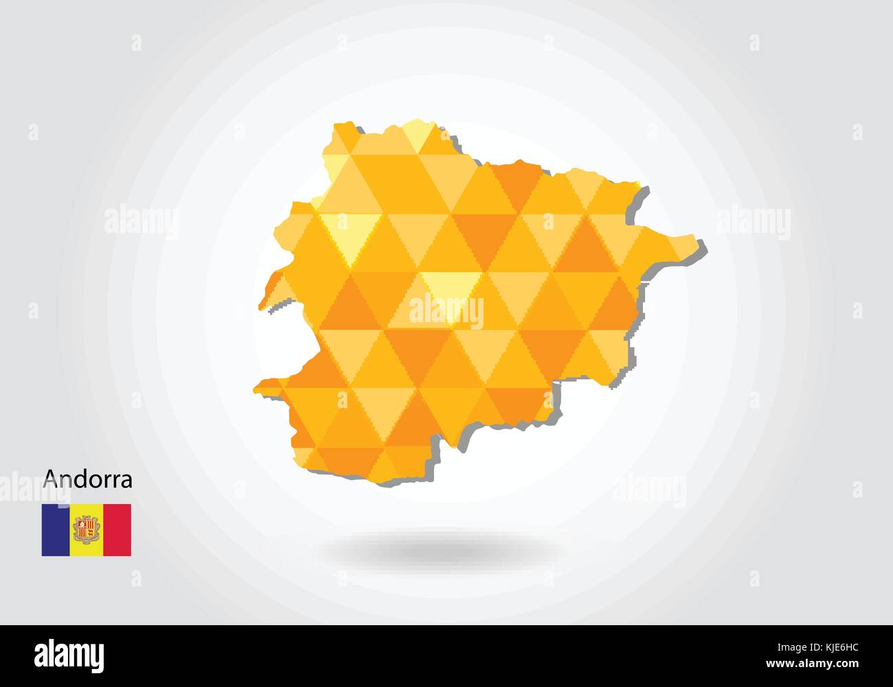 Geometric polygonal style vector map of andorra. Low poly map of ...