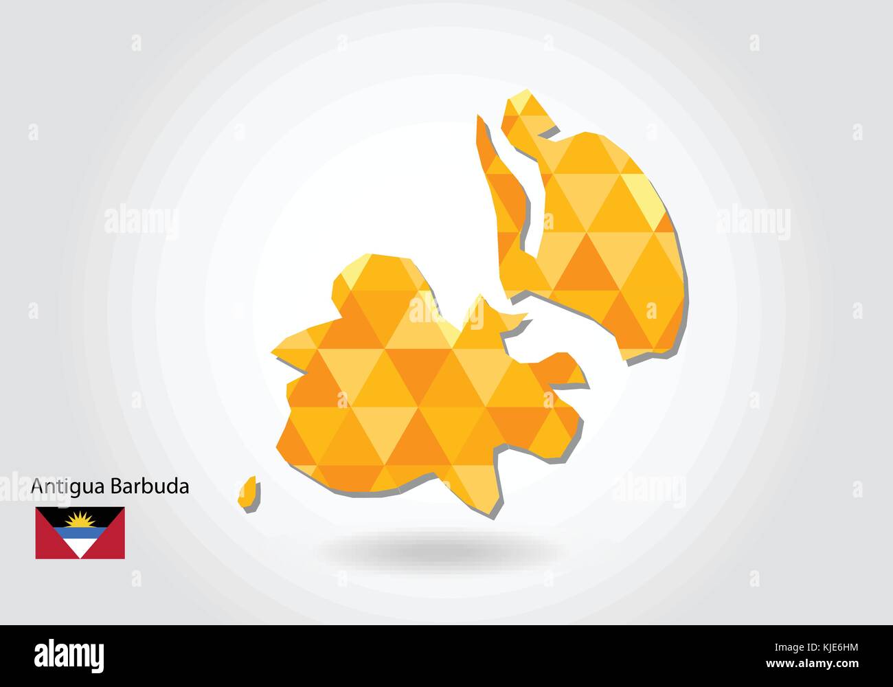 Geometric polygonal style vector map of antigua Barbuda. Low poly map ...