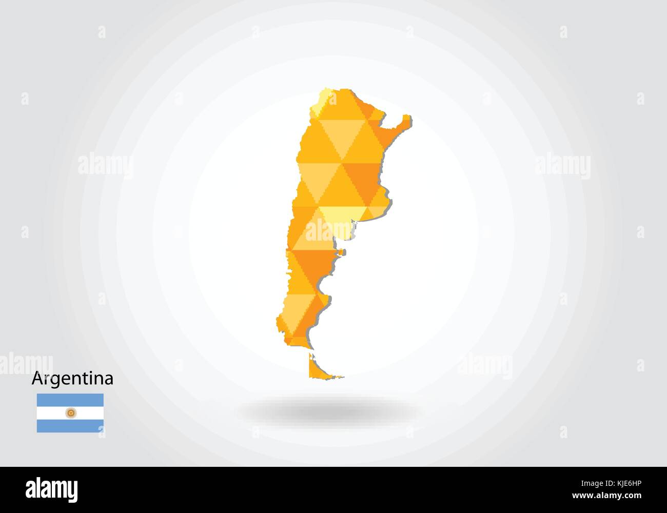 Geometric polygonal style vector map of argentina. Low poly map of ...