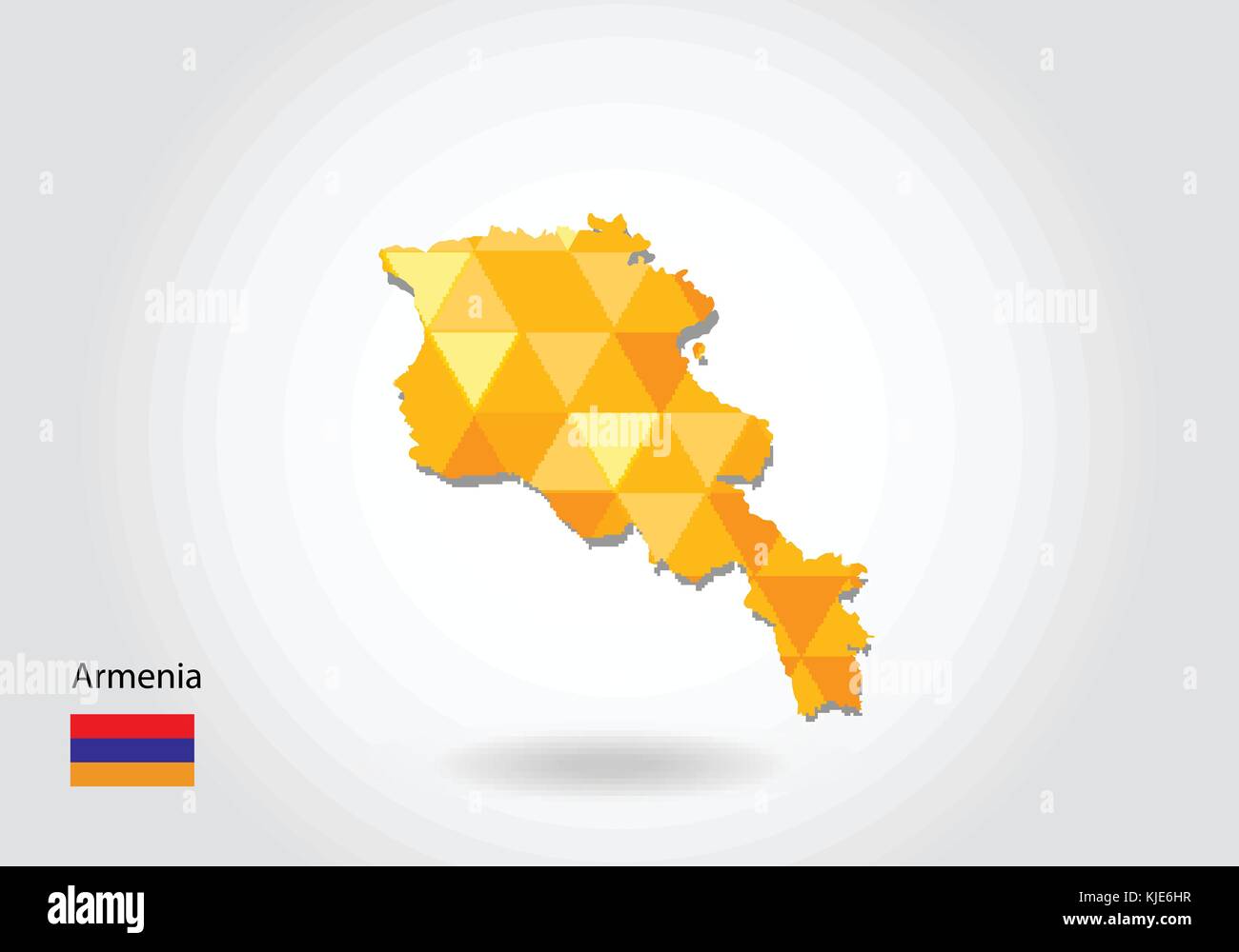 Geometric polygonal style vector map of armenia. Low poly map of ...