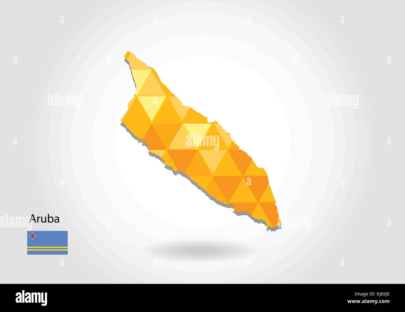 Geometric polygonal style vector map of aruba. Low poly map of aruba ...