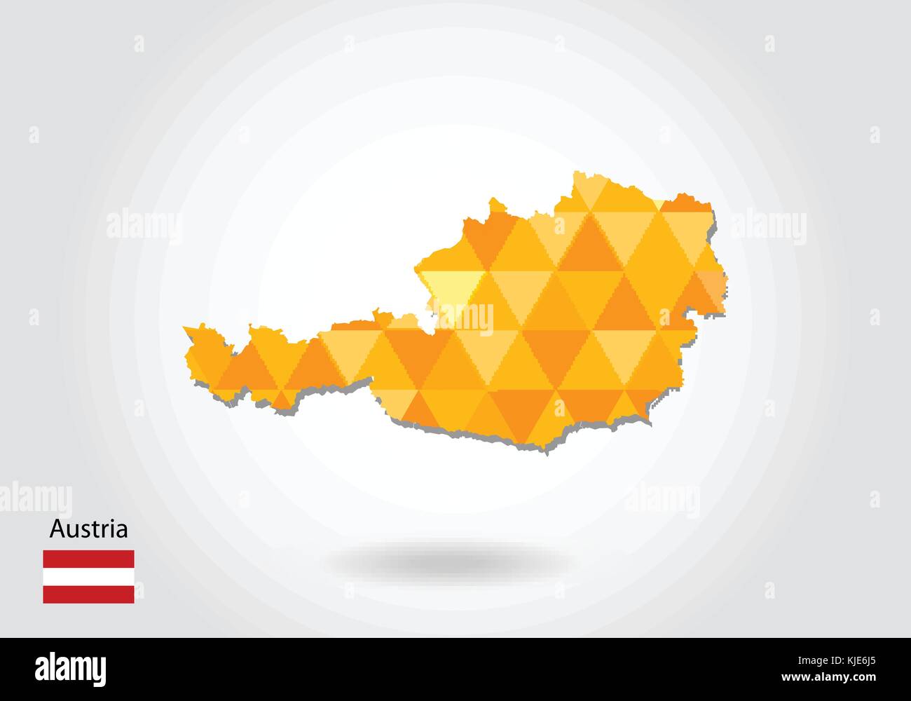 Geometric polygonal style vector map of austria. Low poly map of ...
