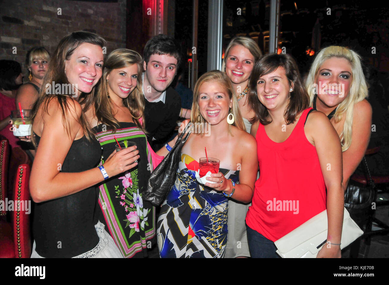 New York, New York - July 31, 2009: People having fun at a bar in New ...
