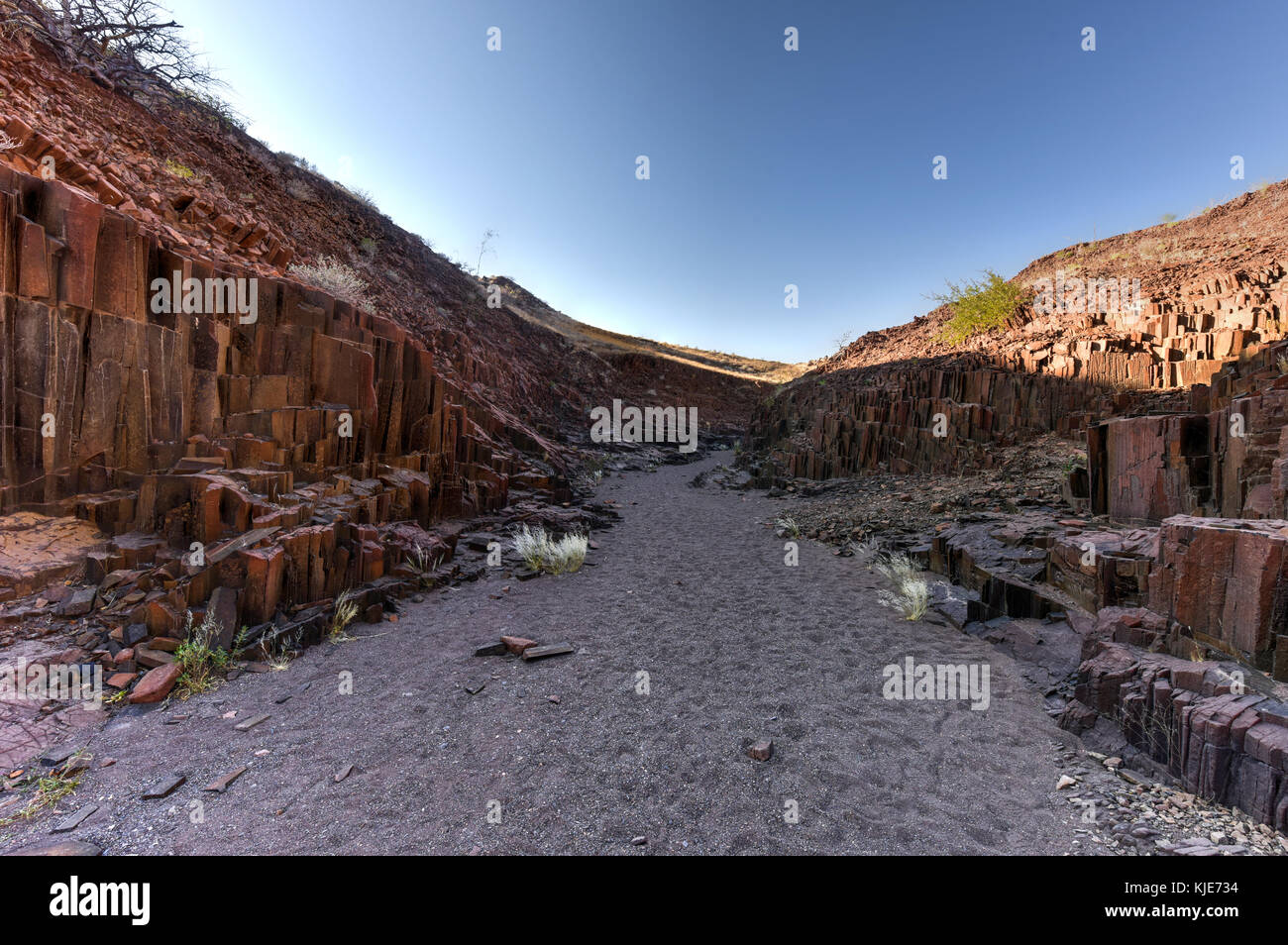 Basalt, volcanic rocks known as the Organ Pipes in Twyfelfontein ...