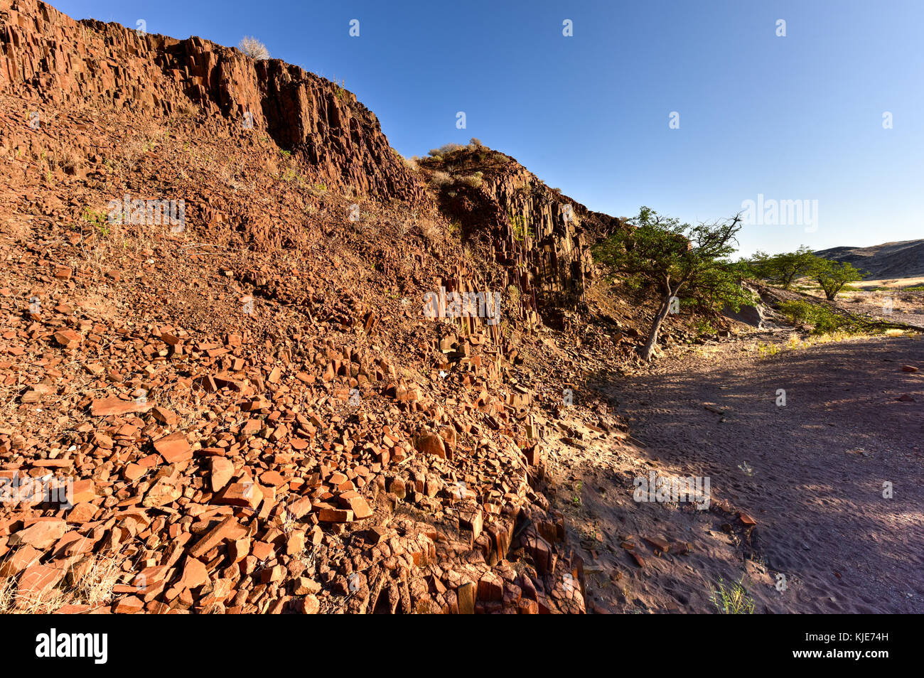 Basalt, volcanic rocks known as the Organ Pipes in Twyfelfontein ...