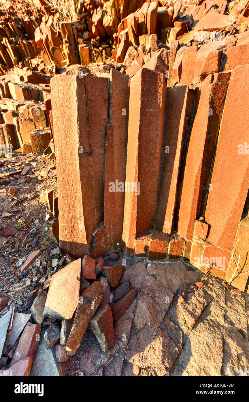 Basalt, volcanic rocks known as the Organ Pipes in Twyfelfontein ...