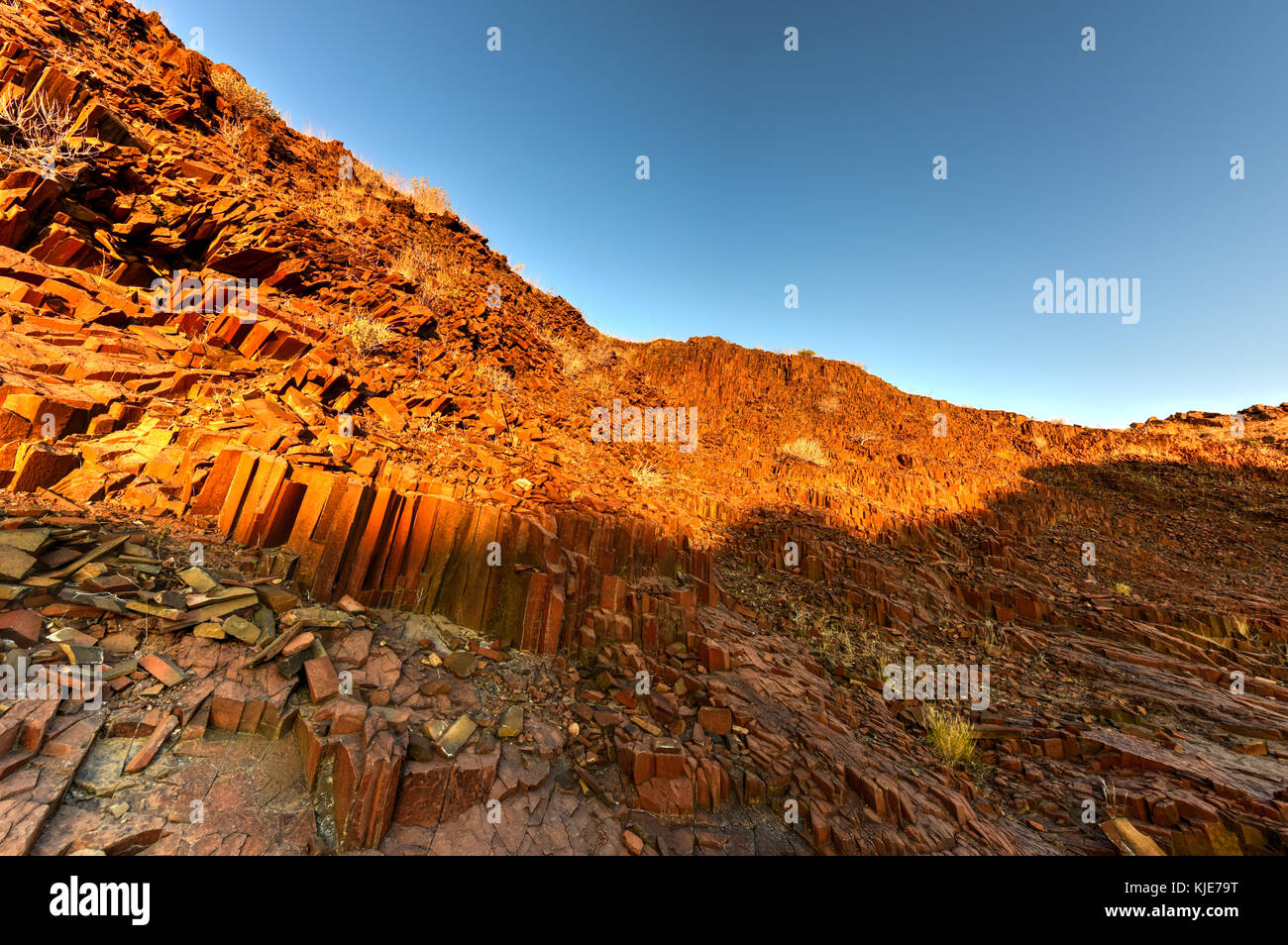 Basalt, volcanic rocks known as the Organ Pipes in Twyfelfontein ...
