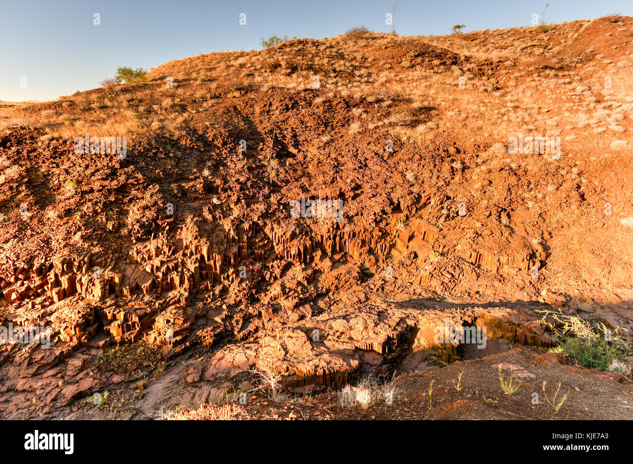 Basalt, volcanic rocks known as the Organ Pipes in Twyfelfontein ...