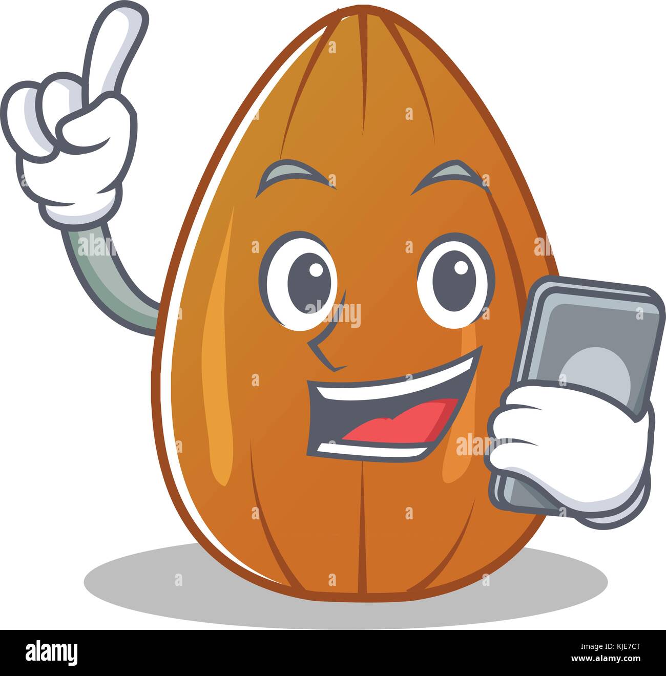With phone almond nut character cartoon Stock Vector Image & Art - Alamy