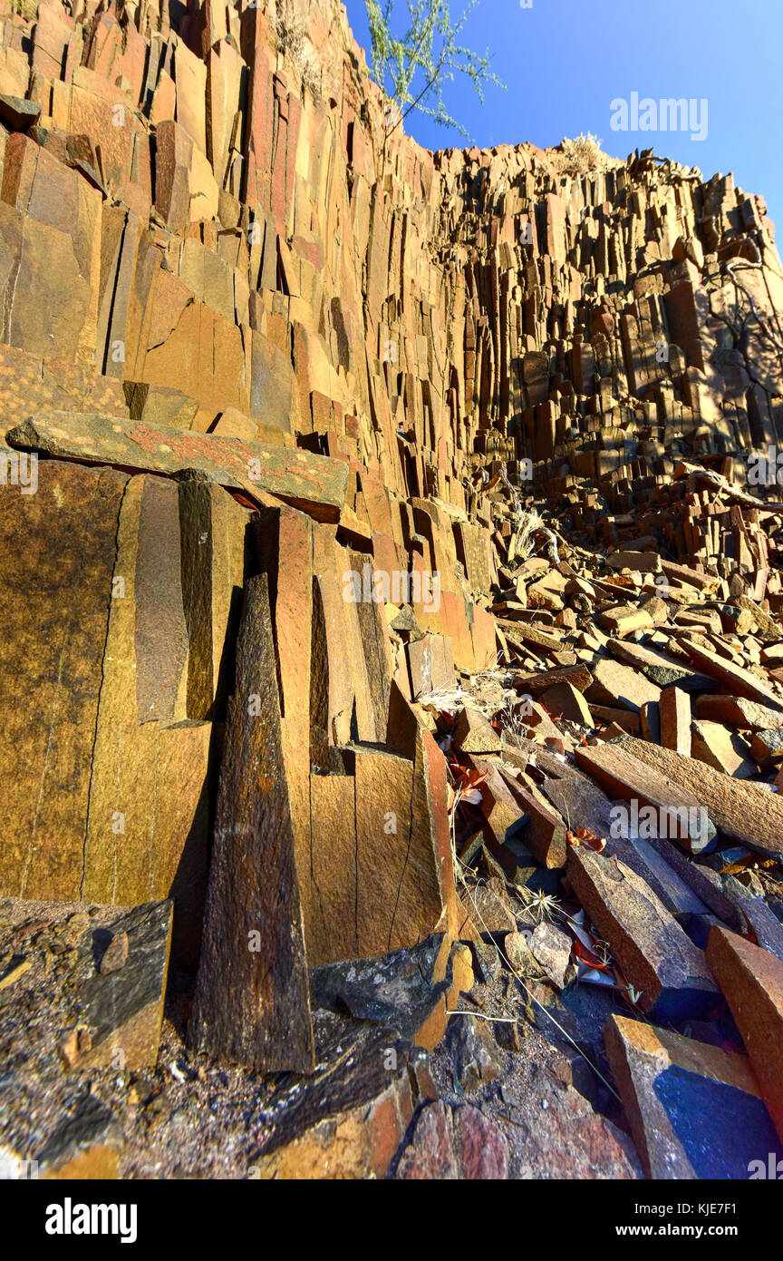 Basalt, volcanic rocks known as the Organ Pipes in Twyfelfontein ...
