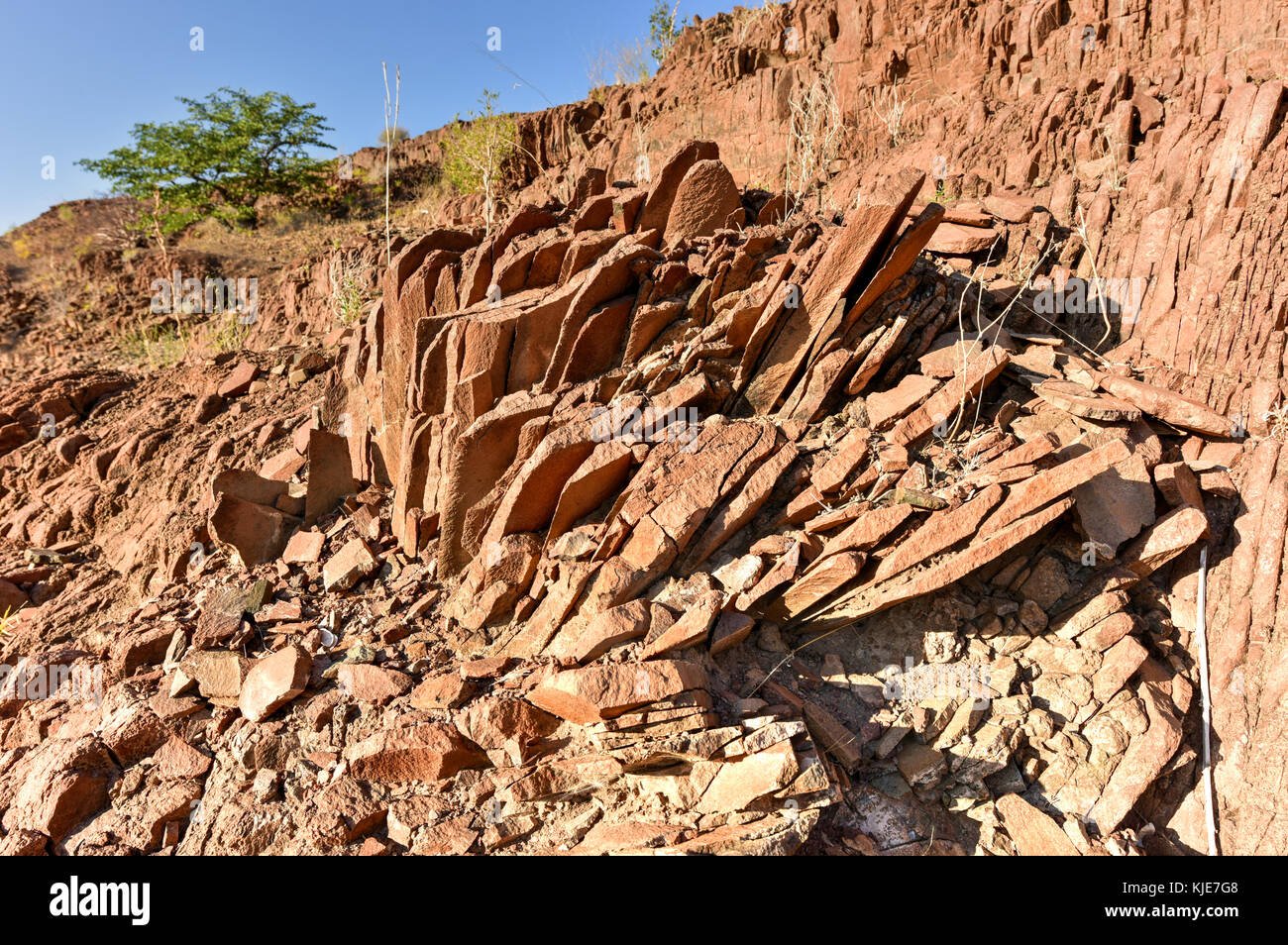 Basalt, volcanic rocks known as the Organ Pipes in Twyfelfontein ...
