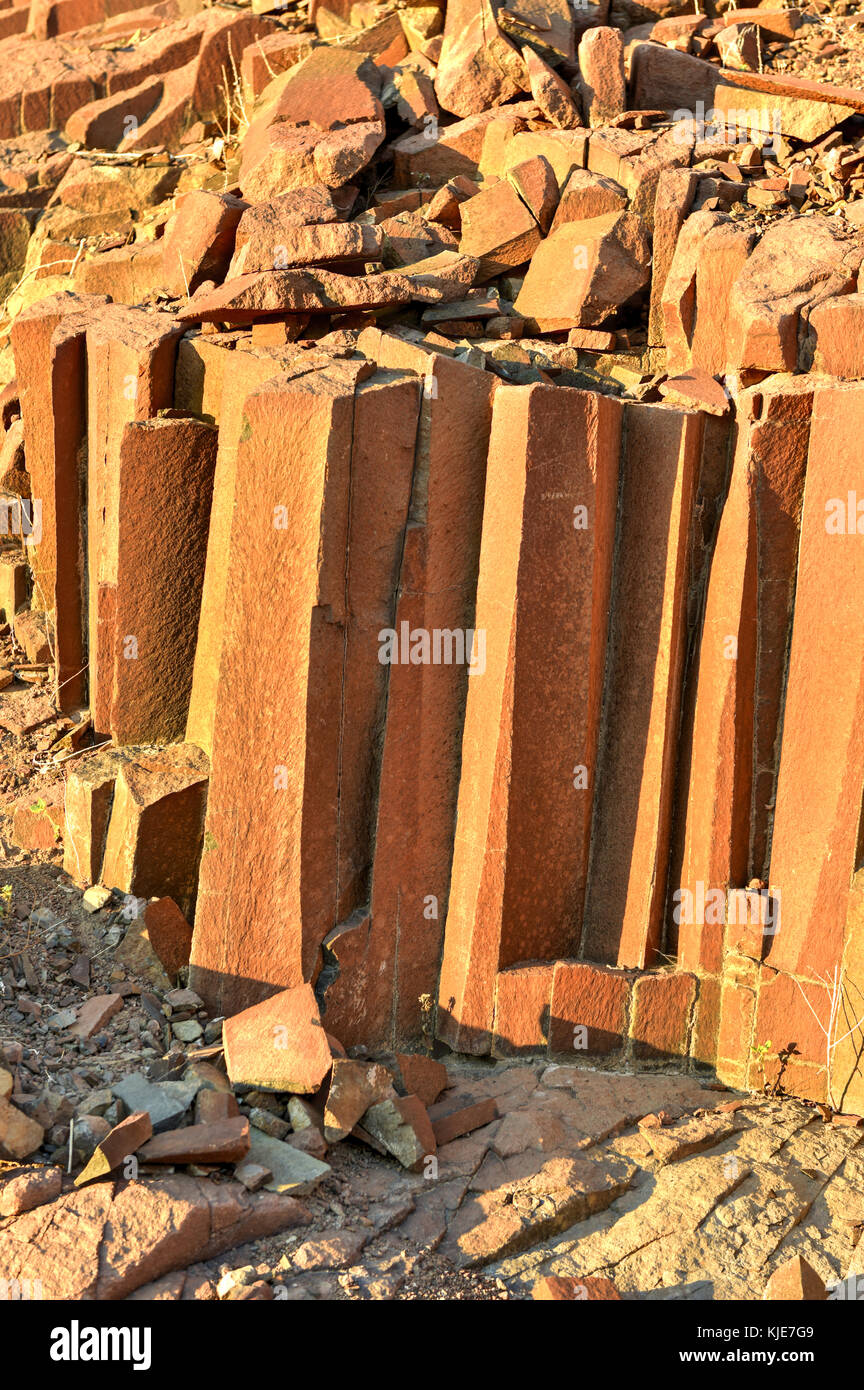 Basalt, volcanic rocks known as the Organ Pipes in Twyfelfontein ...