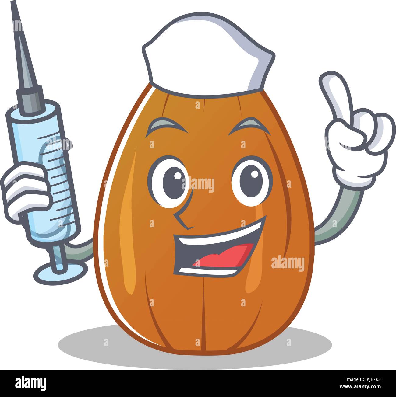 Nurse almond nut character cartoon Stock Vector Image & Art - Alamy