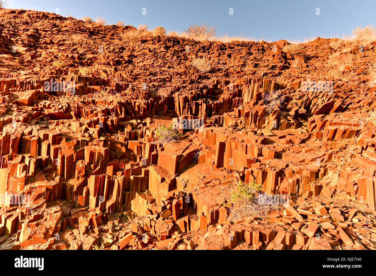 Basalt, volcanic rocks known as the Organ Pipes in Twyfelfontein ...