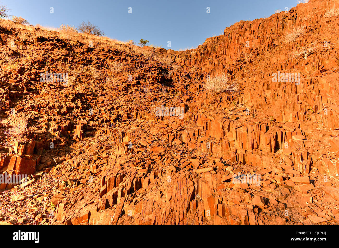 Basalt, volcanic rocks known as the Organ Pipes in Twyfelfontein ...