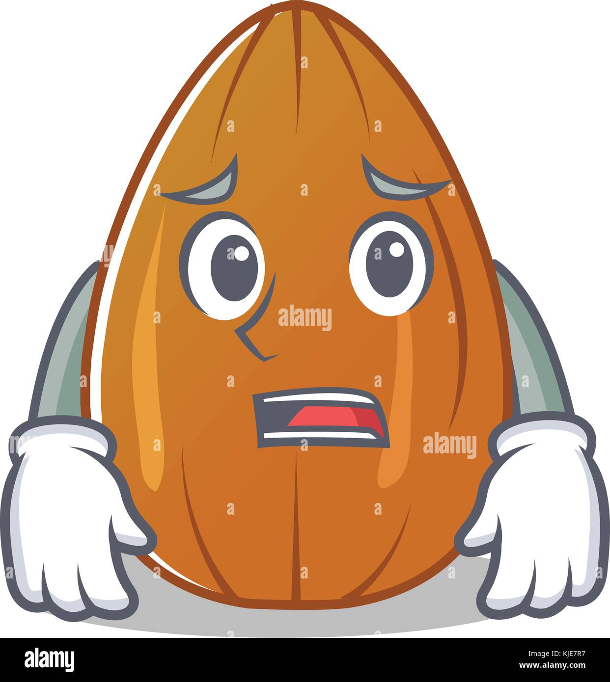 Afraid almond nut character cartoon Stock Vector Image & Art - Alamy