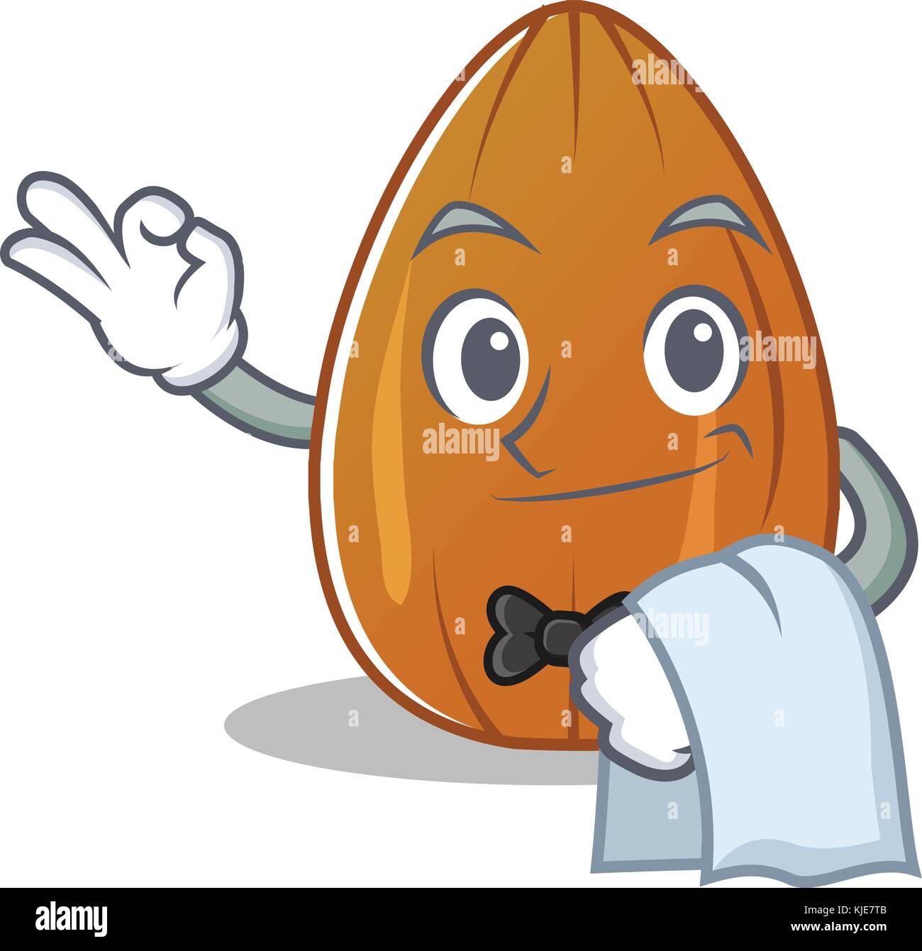Waiter almond nut character cartoon Stock Vector Image & Art - Alamy