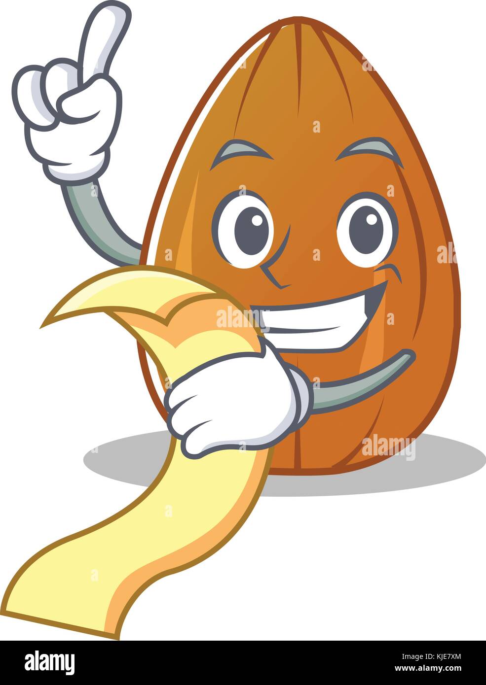 With menu almond nut character cartoon Stock Vector Image & Art - Alamy