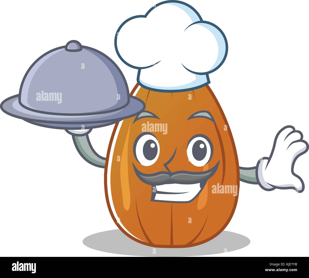 Chef with food almond nut character cartoon Stock Vector Image & Art ...