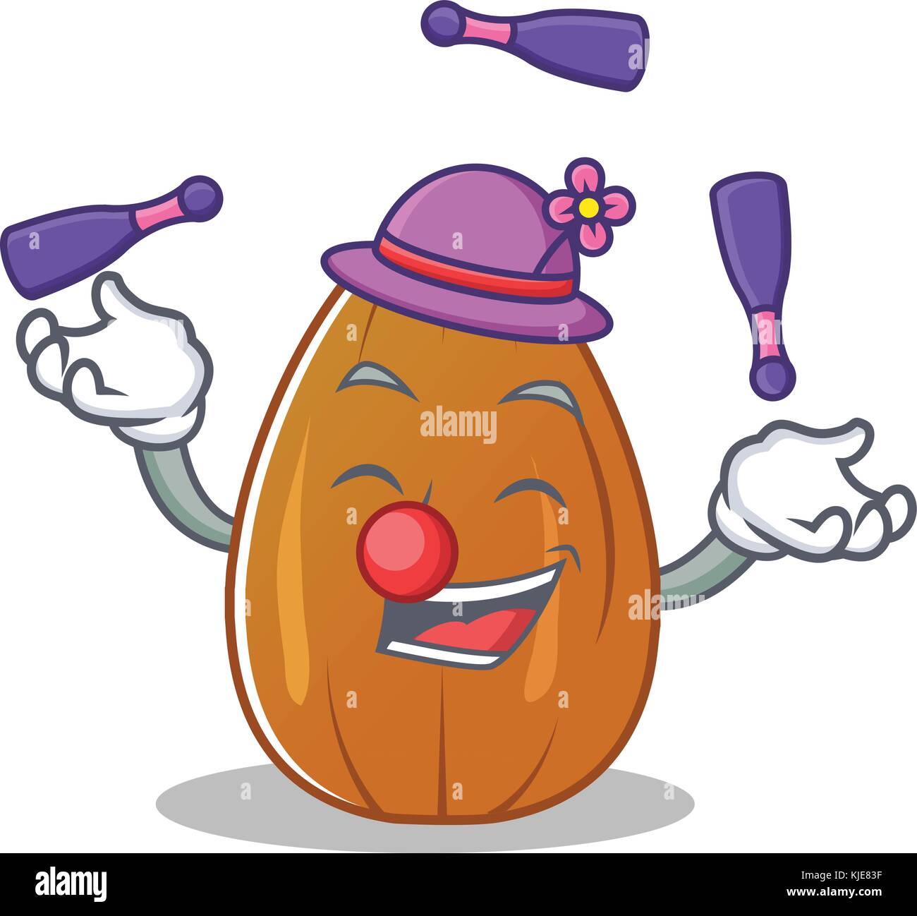 Juggling almond nut character cartoon Stock Vector Image & Art - Alamy