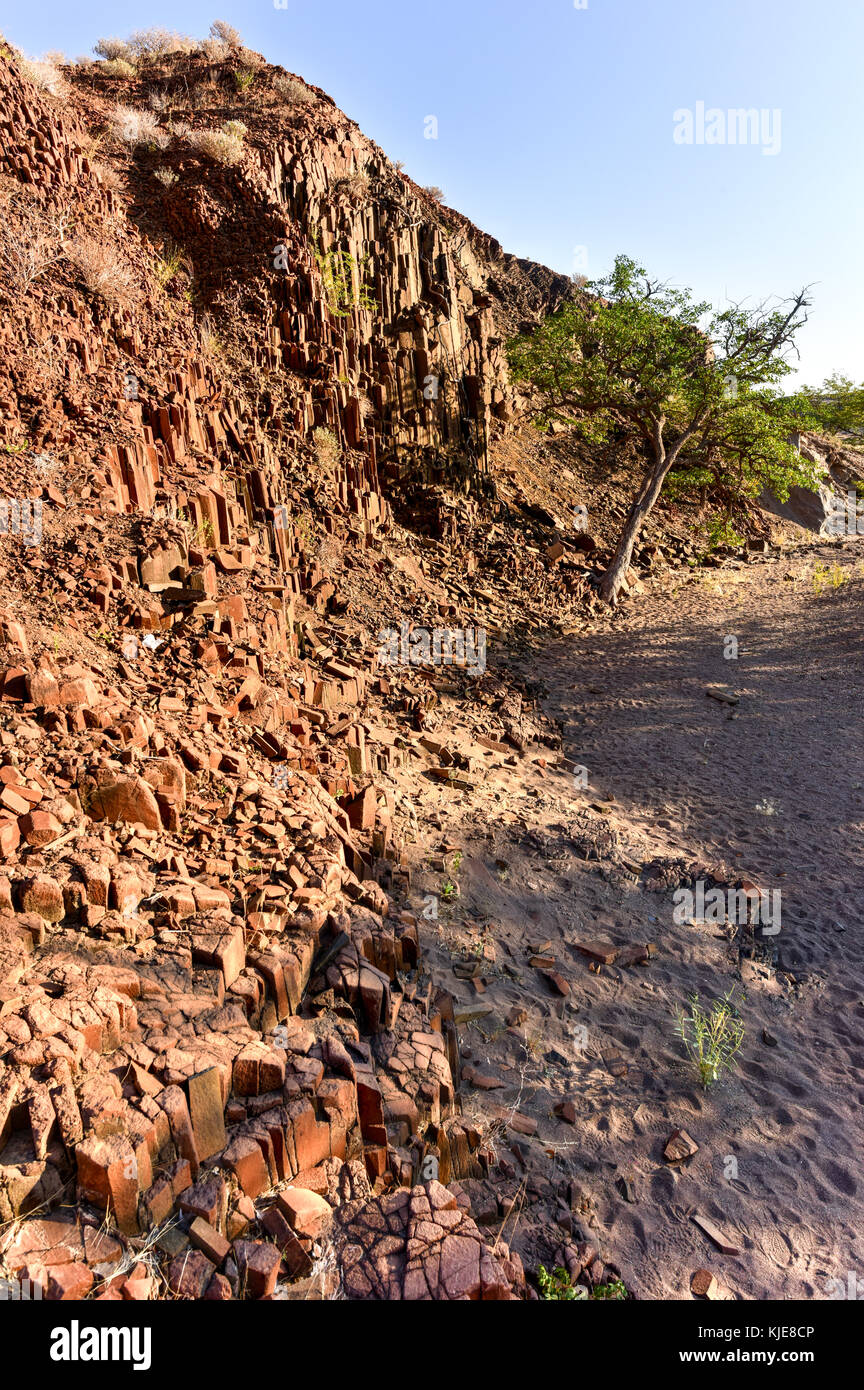 Basalt, volcanic rocks known as the Organ Pipes in Twyfelfontein ...