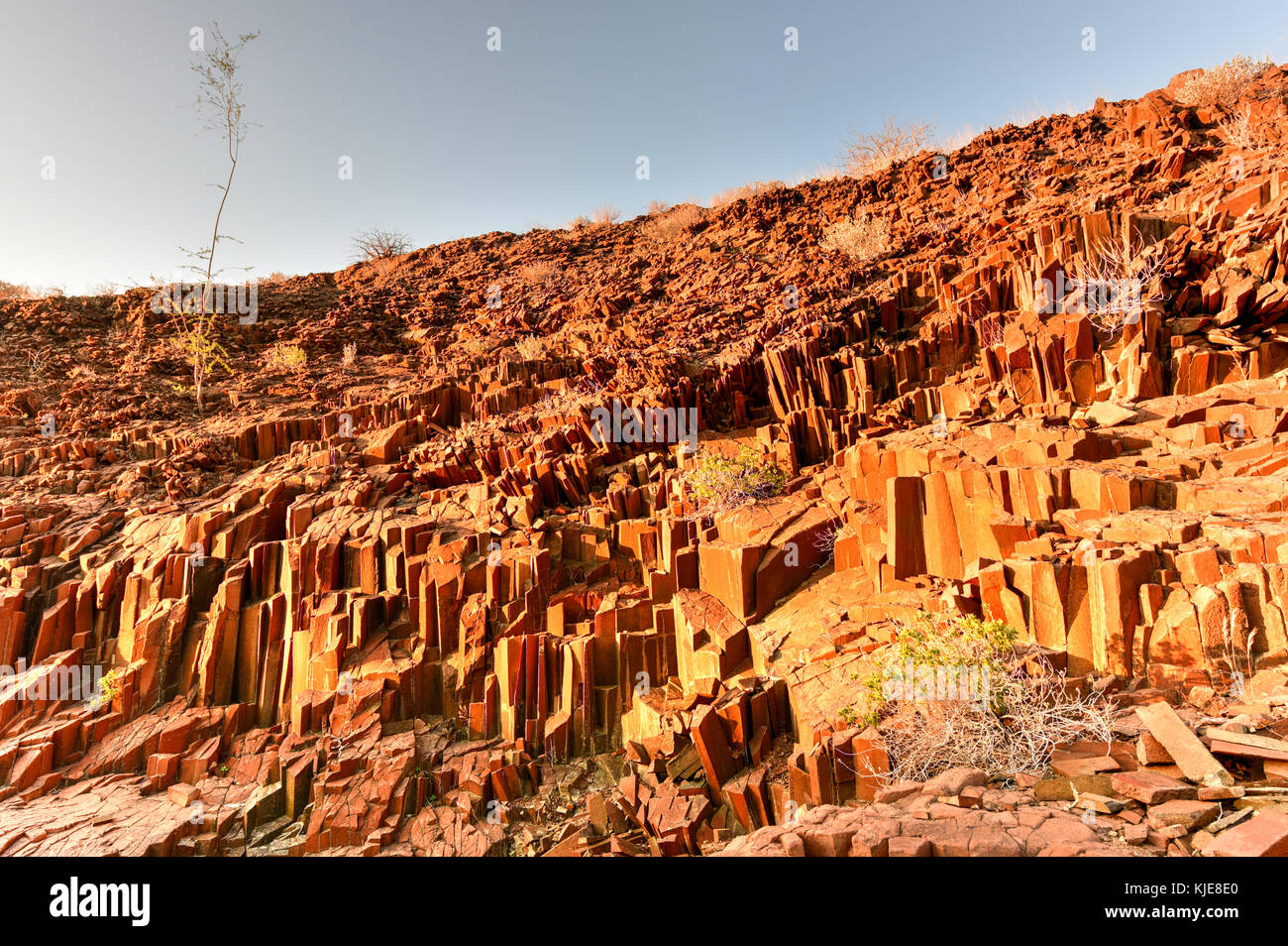 Basalt, volcanic rocks known as the Organ Pipes in Twyfelfontein ...