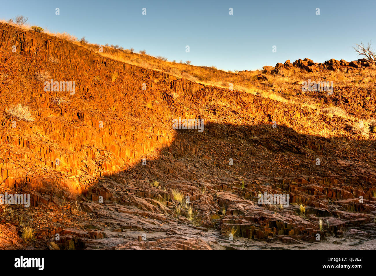 Basalt, volcanic rocks known as the Organ Pipes in Twyfelfontein ...