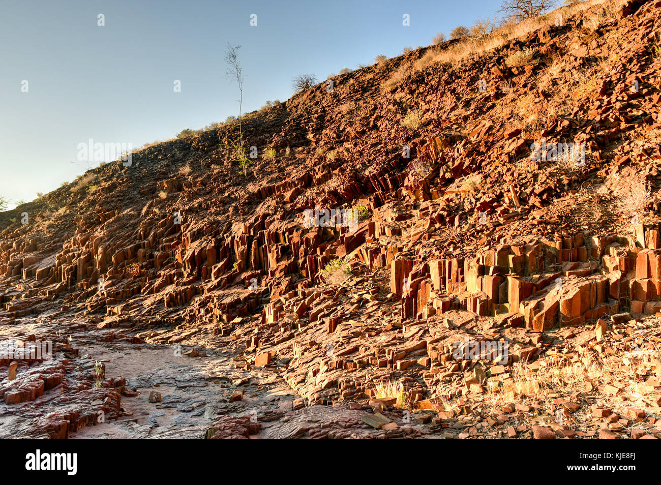 Basalt, volcanic rocks known as the Organ Pipes in Twyfelfontein ...