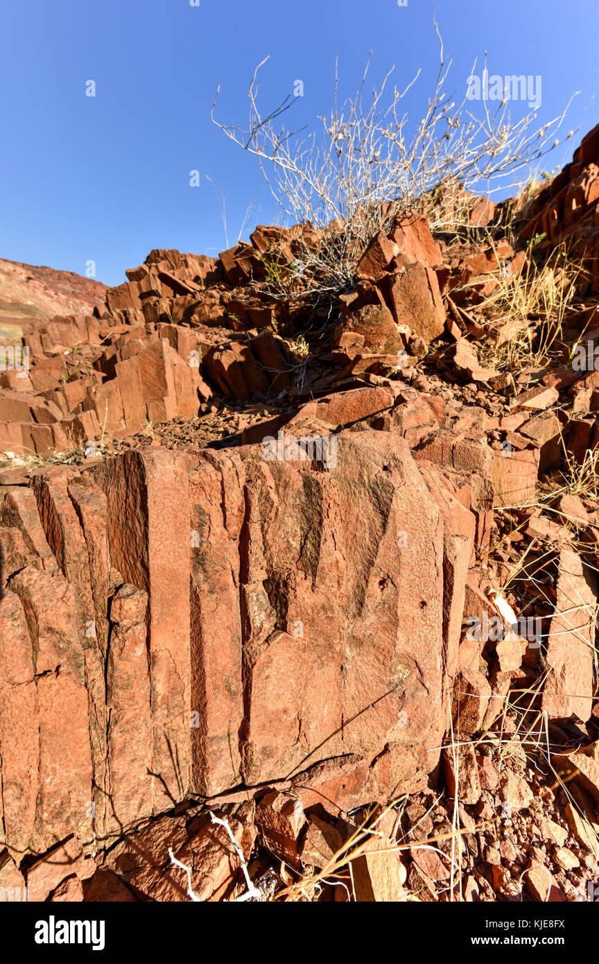 Basalt, volcanic rocks known as the Organ Pipes in Twyfelfontein ...