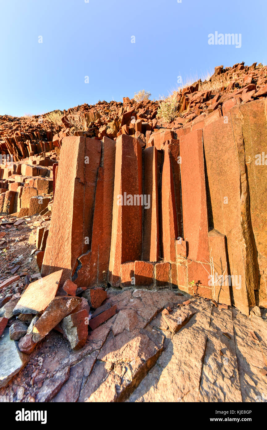 Basalt, volcanic rocks known as the Organ Pipes in Twyfelfontein ...