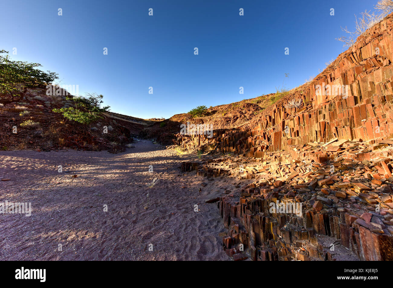 Basalt, volcanic rocks known as the Organ Pipes in Twyfelfontein ...