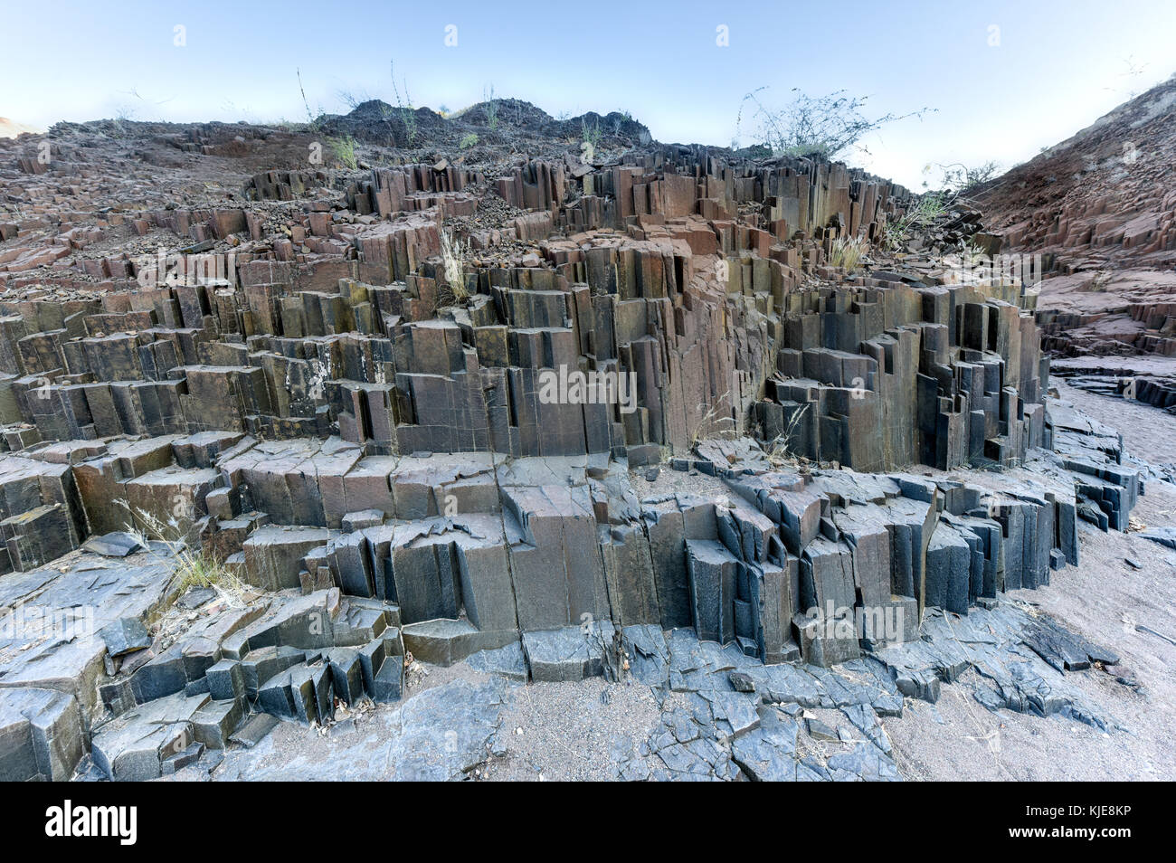 Basalt, volcanic rocks known as the Organ Pipes in Twyfelfontein ...