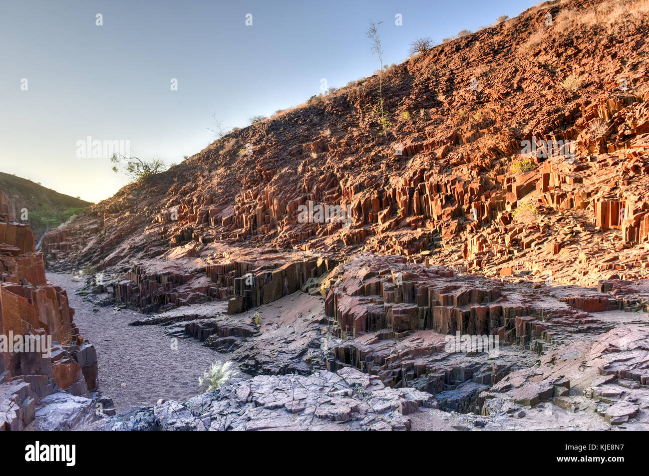 Basalt, volcanic rocks known as the Organ Pipes in Twyfelfontein ...