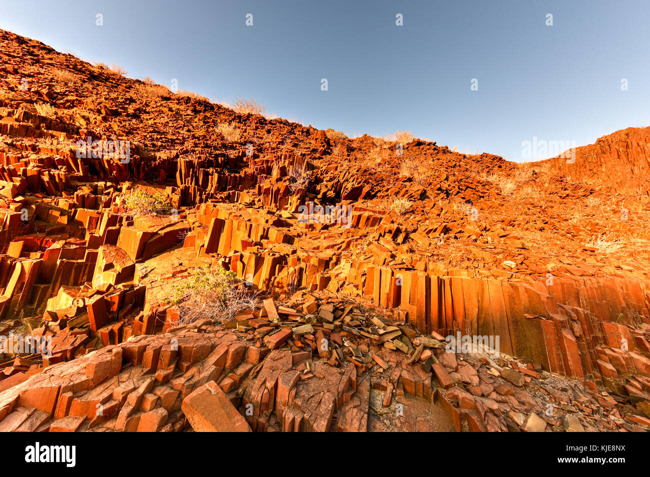 Basalt, volcanic rocks known as the Organ Pipes in Twyfelfontein ...