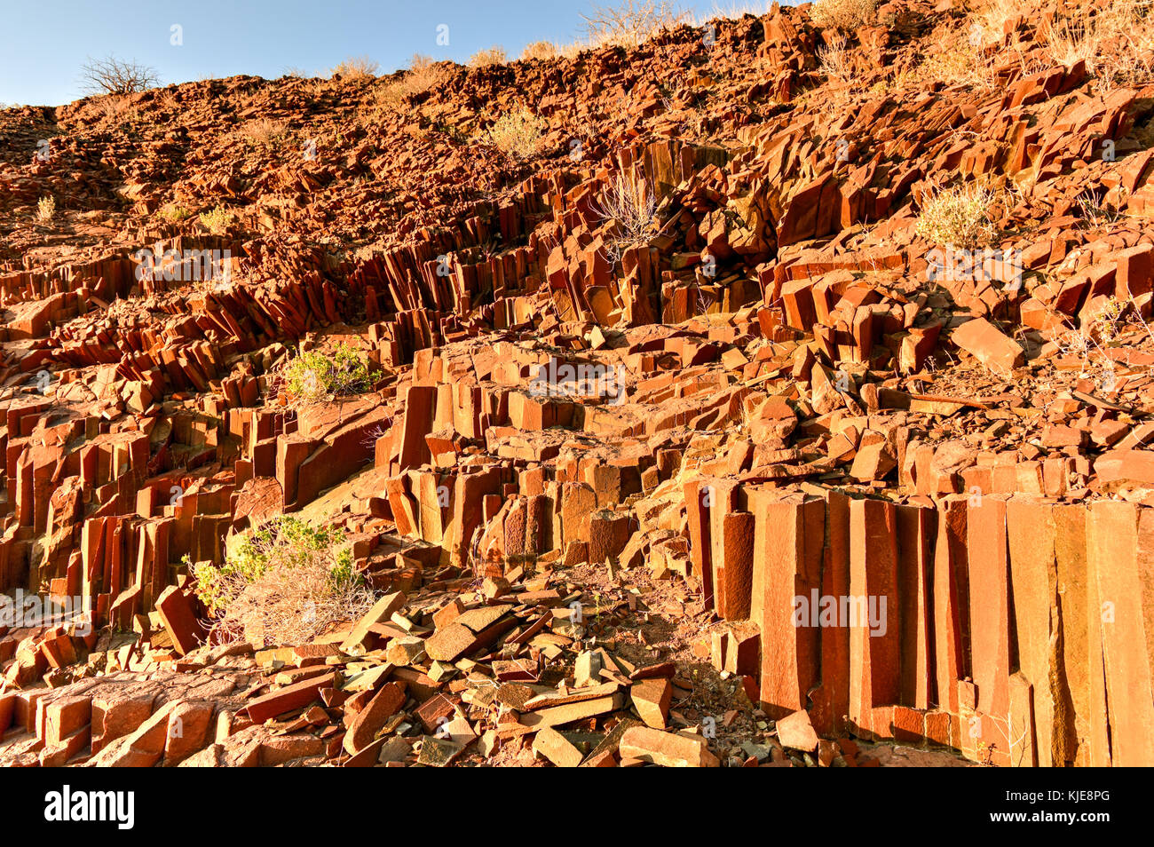 Basalt, volcanic rocks known as the Organ Pipes in Twyfelfontein ...
