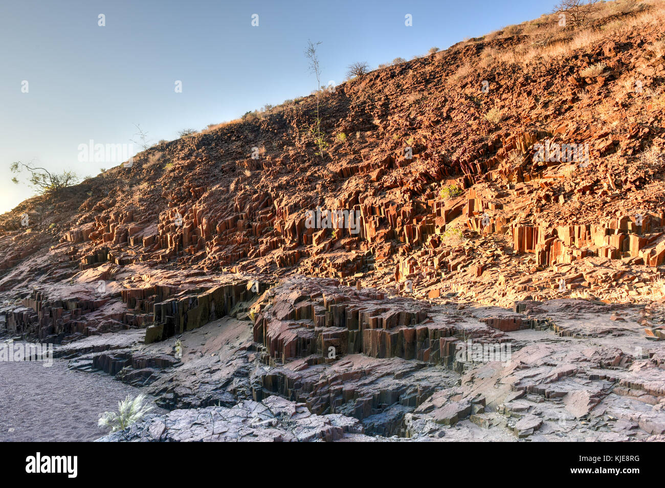 Basalt, volcanic rocks known as the Organ Pipes in Twyfelfontein ...